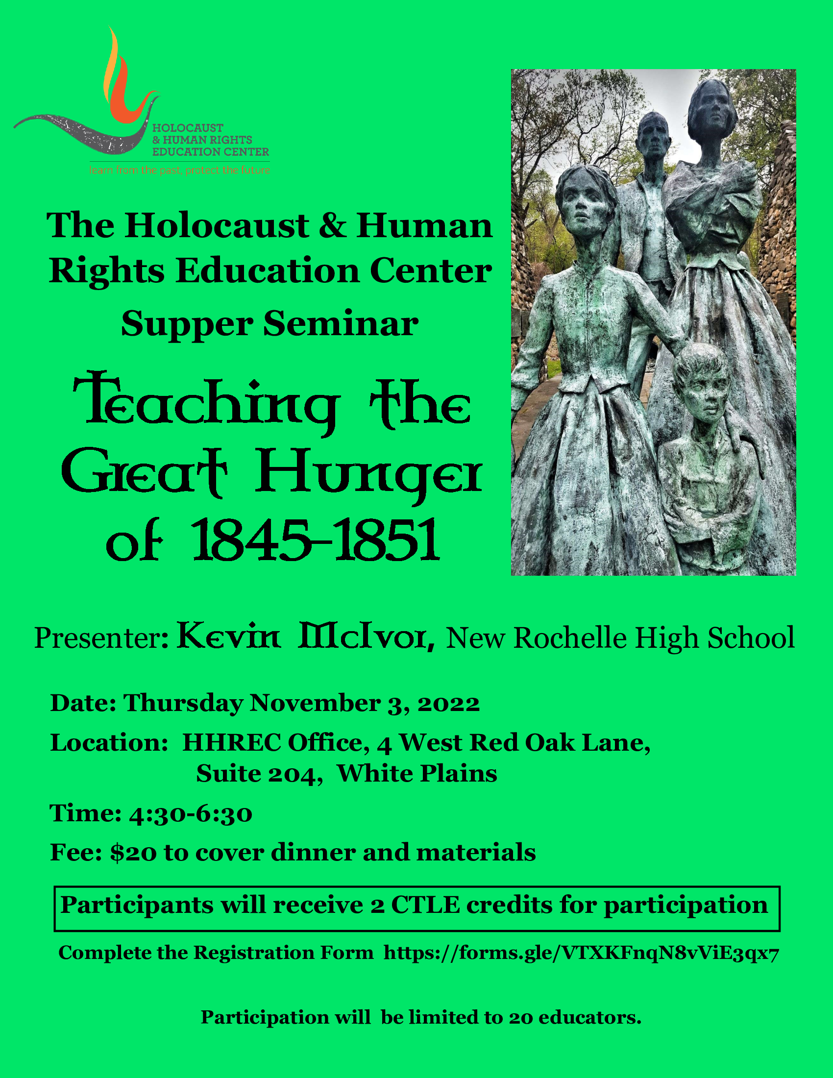 HHREC Supper Seminar Series: Teaching the Great Hunger of 1845-1851 ...