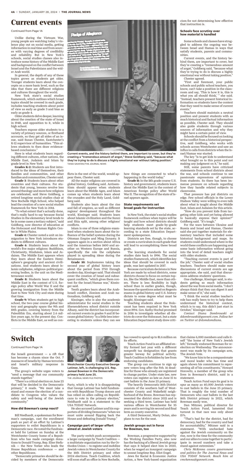 HHREC Director of Education Steven Goldberg Featured in Journal News ...